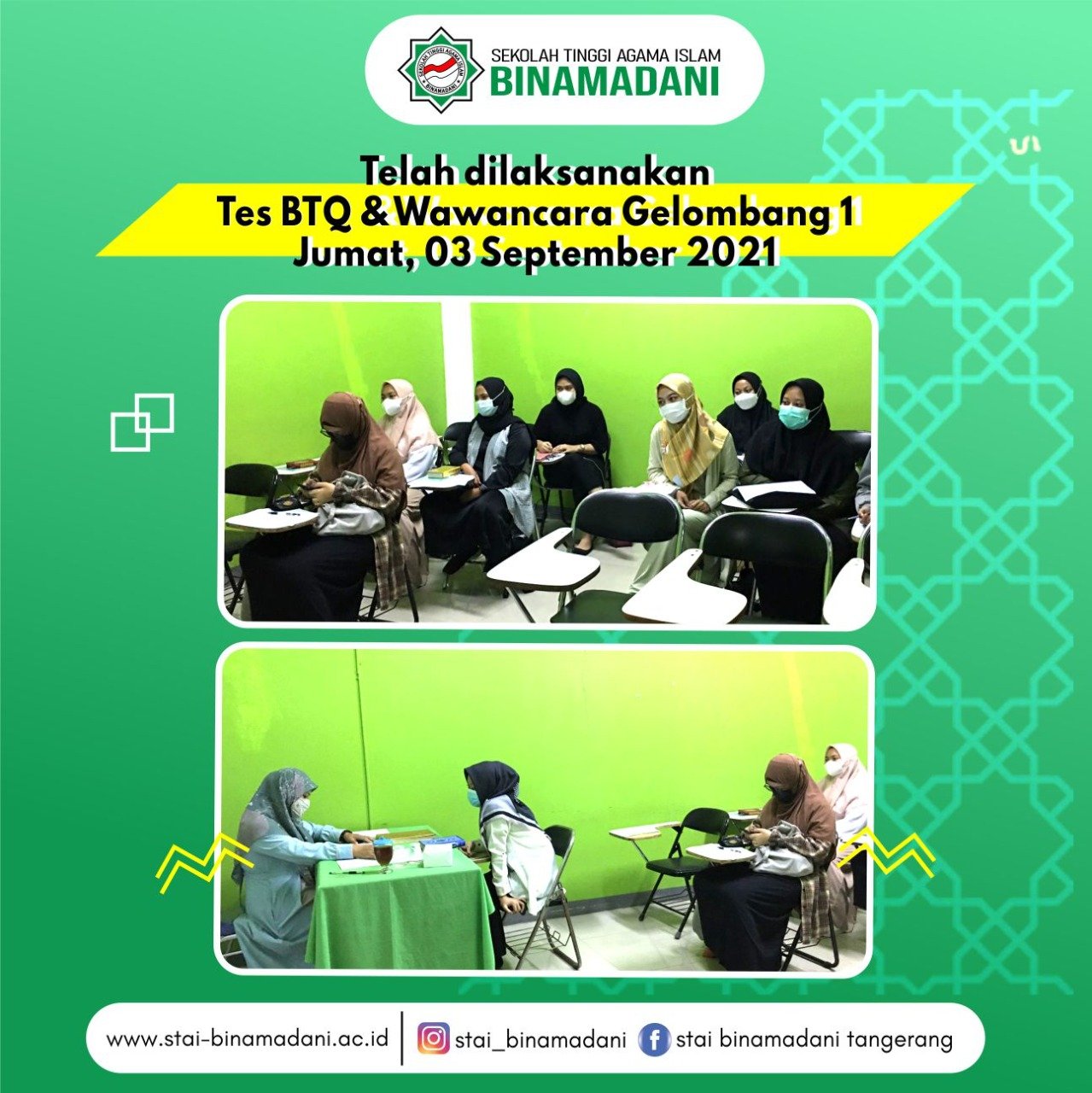 TES POTENSI AKADEMIK & TES BACA TULIS AL-QURAN BATCH 1 – Institut ...